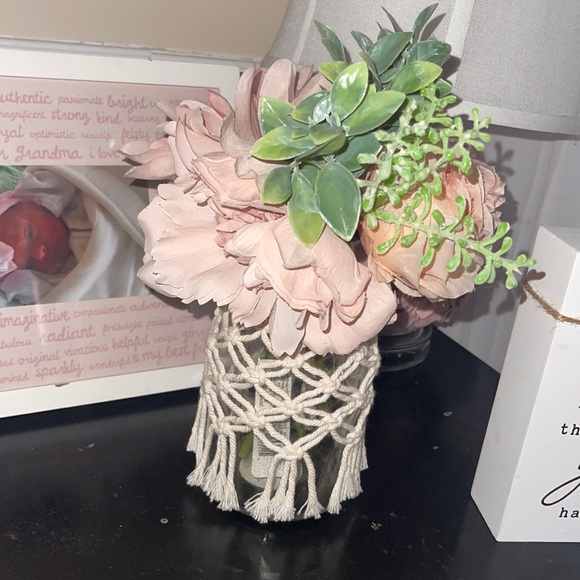 Ashland | Accents | Boho Netted Vase Nwt With Optional Nwt Pink Floral ...
